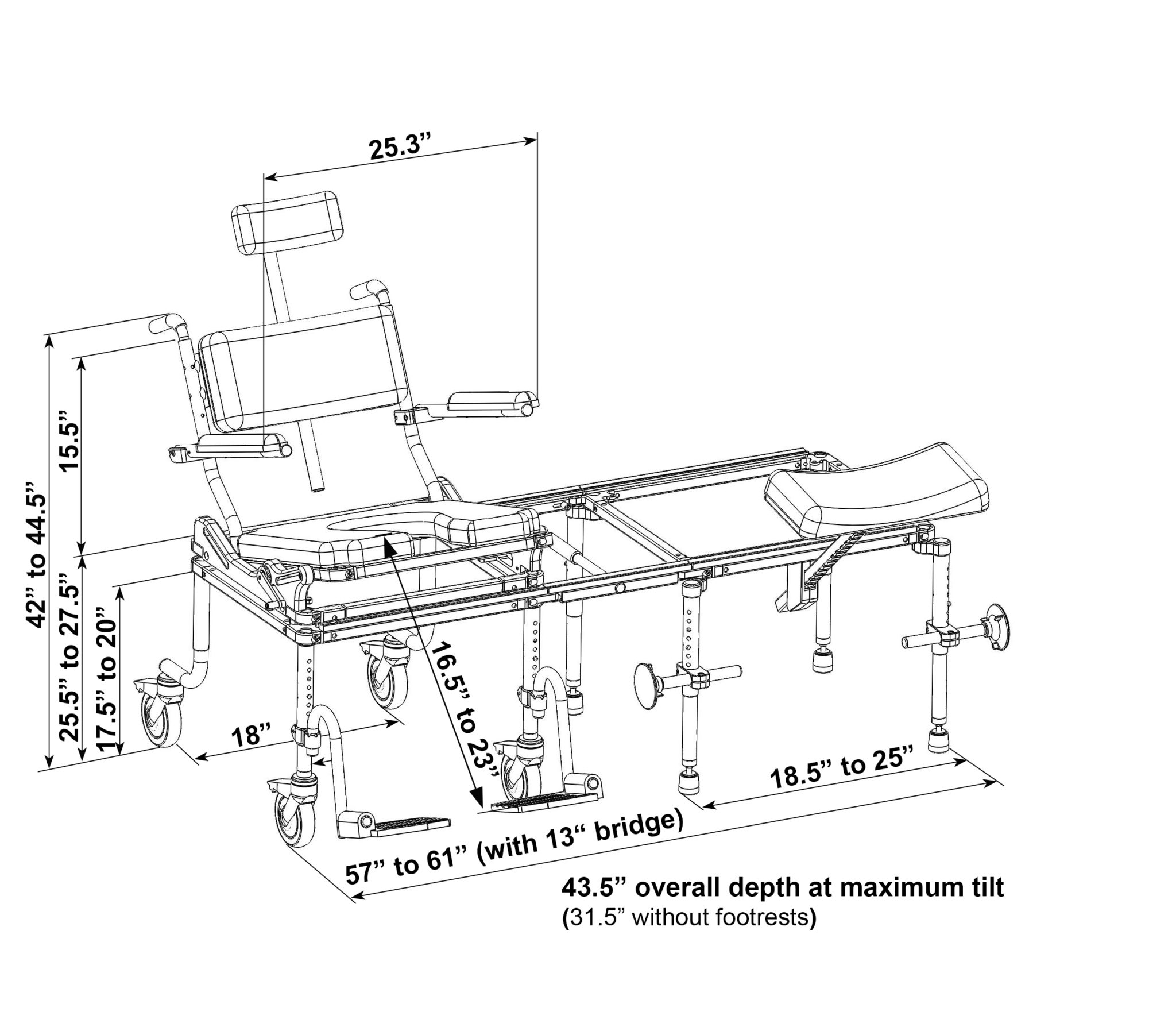 MC6200Tilt - Tilt-in-space Mobility Chair with Larger Seat